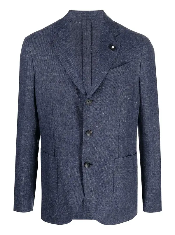 LARDINI Single-breasted Blazer - Blue