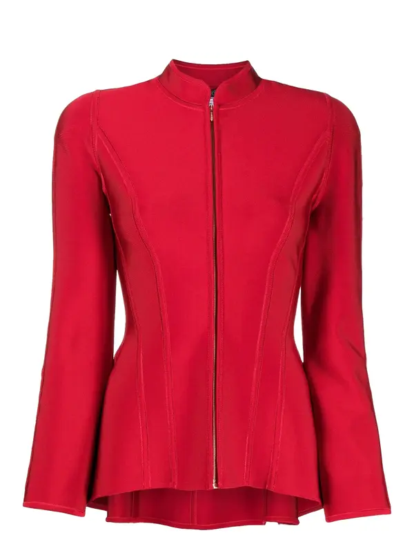 HERVE L. LEROUX Peplum-hem Jacket - Red
