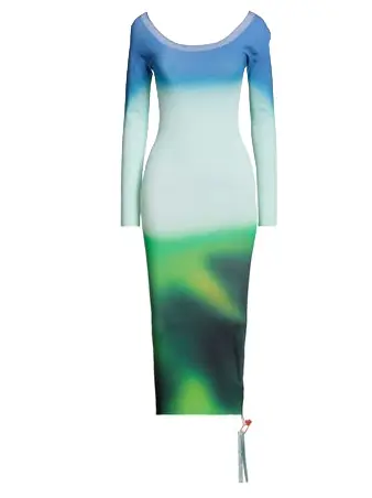 OFF-WHITE™ Multicolor Pattern Midi Dress - Green