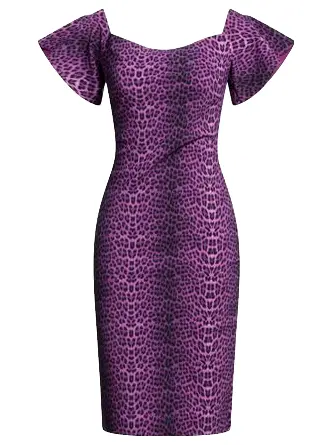 Chiara Boni La Petite Robe Leopard-print Midi Dress - Purple