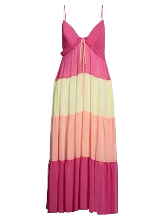 SIMONA CORSELLINI Flared Maxi Dress - Pink