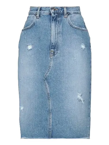 + PEOPLE Denim Pencil Skirt - Blue
