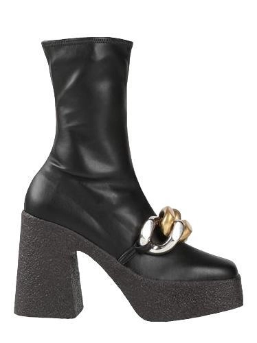 Stella McCartney Textile Fibers Ankle Boots With Metal Appliqués - Black