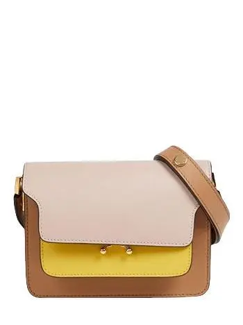 Marni Cross-body Bag In Light Calfskin With Brass Hardware - Pink