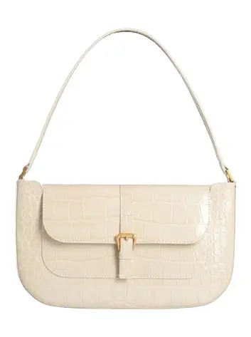 By Far Baguette Bag In Cow Leather With Crocodile Print - Beige