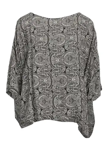 MANILA GRACE Paisley-print Top - Black