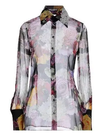 Dolce & Gabbana Floral Print Silk Shirt - Black