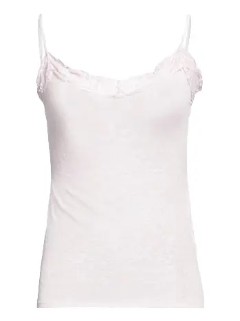 120% Lino Lace-trimmed Linen Tank Top - Pink