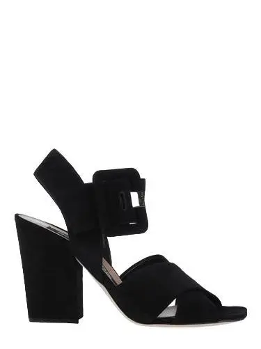 SERGIO ROSSI Leather Sandals - Black