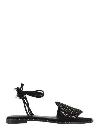 Maje Studded Leather Sandals - Black