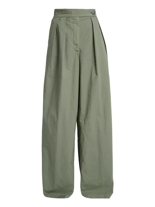 Dries Van Noten Pamplona Pleated Wide-leg Pants - Sage
