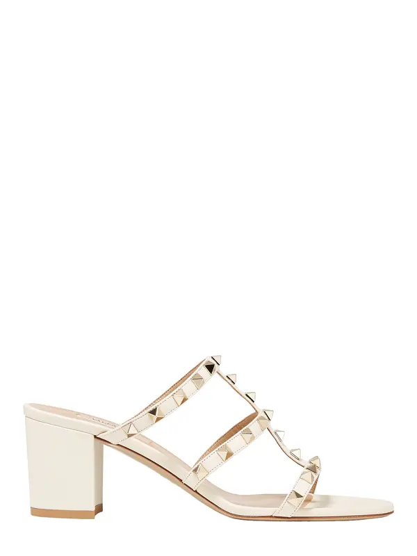 Valentino Garavani The Rockstud 60 Leather Mules - Ivory