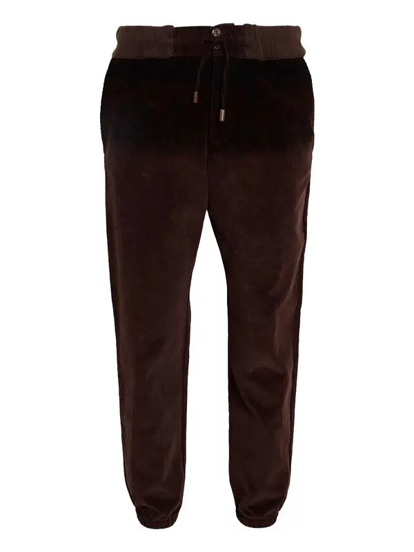 Etro Cotton-blend Corduroy Drawstring Pants - Dark Brown
