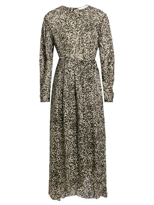 IRO PARIS Romeri Leopard-print Silk-crepon Midi Dress - Animal Print