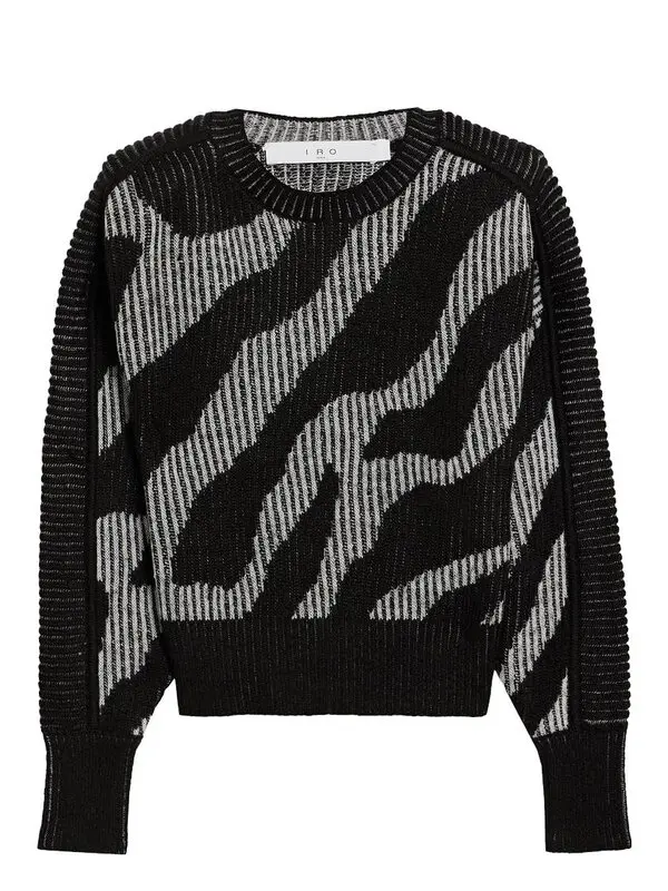 IRO PARIS Ribbed Jacquard-knit Sweater - Black
