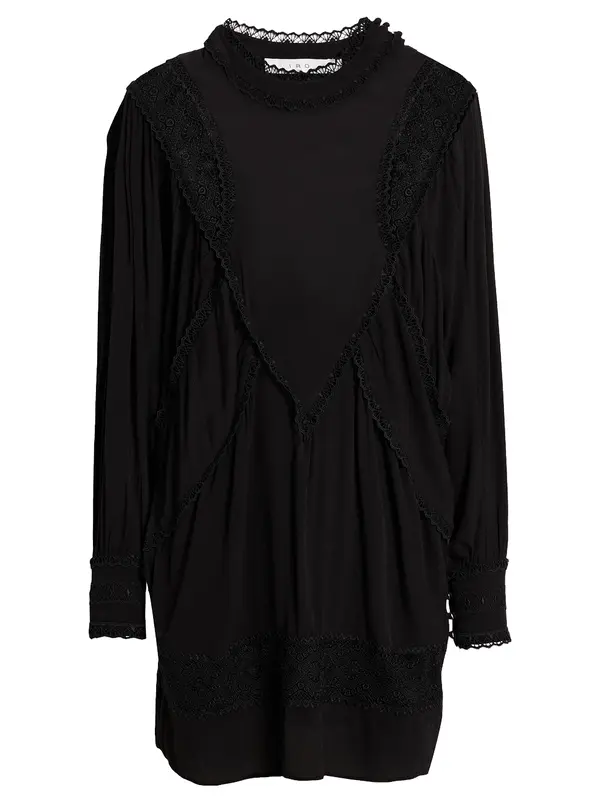 IRO PARIS Charsti Guipure Lace-paneled Crepe Mini Dress - Black