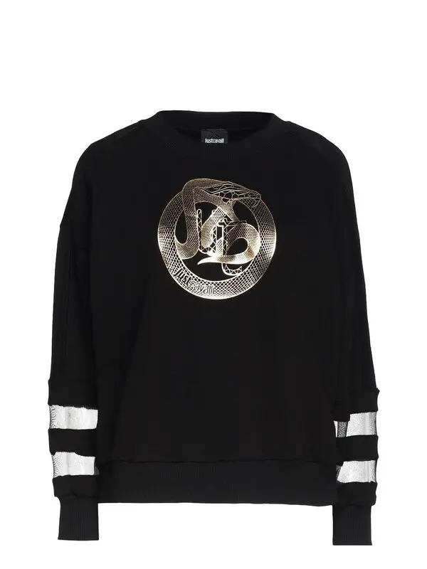 Just Cavalli Printed French Cotton-terry Sweatshirt - Black
