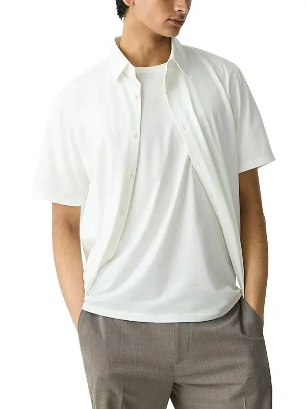 Theory Irving Short-sleeve Shirt In Structure Knit - White