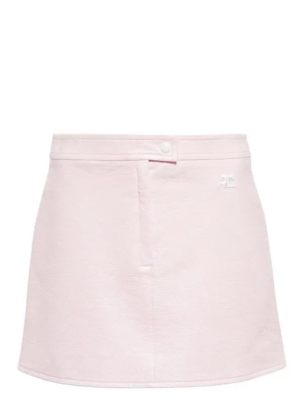 COURREGES Courrèges Coated Cotton Mini Skirt - Pink