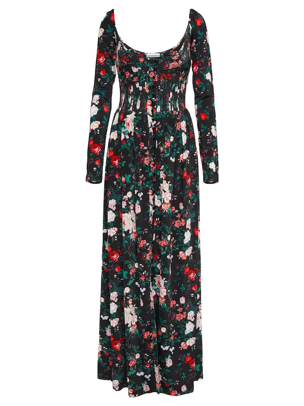 Rabanne Floral Corset Maxi Dress - Multicoloured