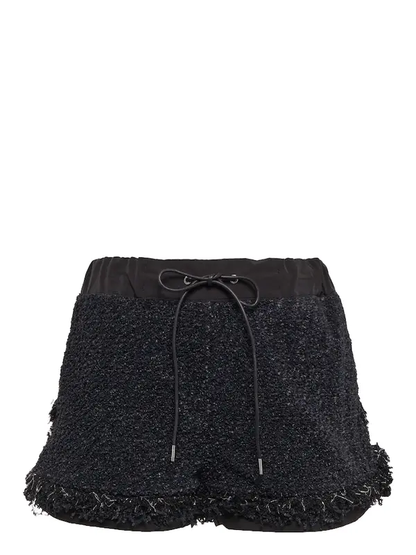 Sacai Tweed Drawstring Shorts - Black