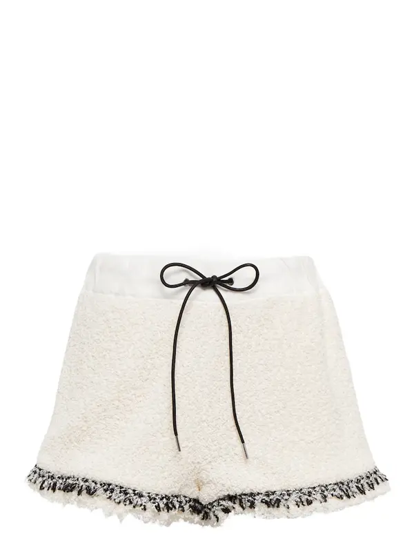 Sacai Drawstring Tweed Shorts - White