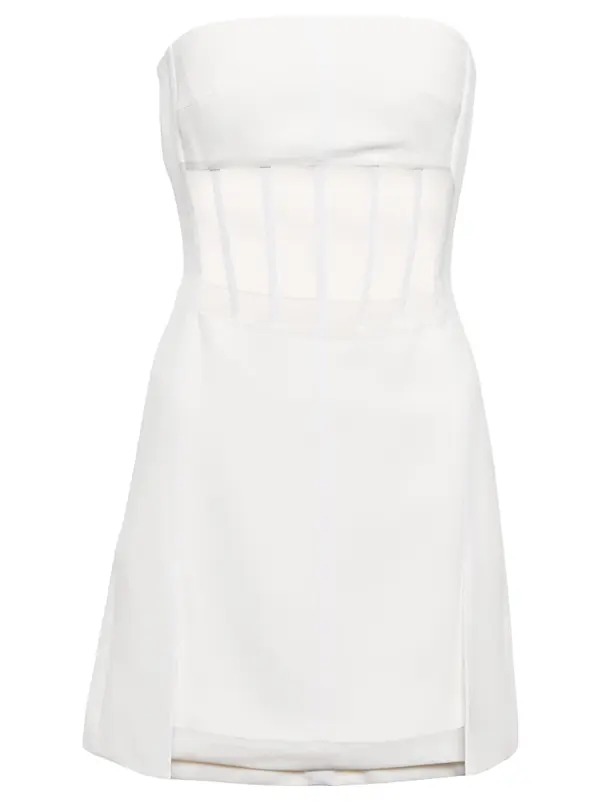 David Koma Mesh-trimmed Minidress - White