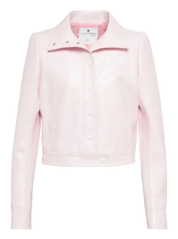 COURREGES Courrèges Coated Cotton Crop Jacket - Pink