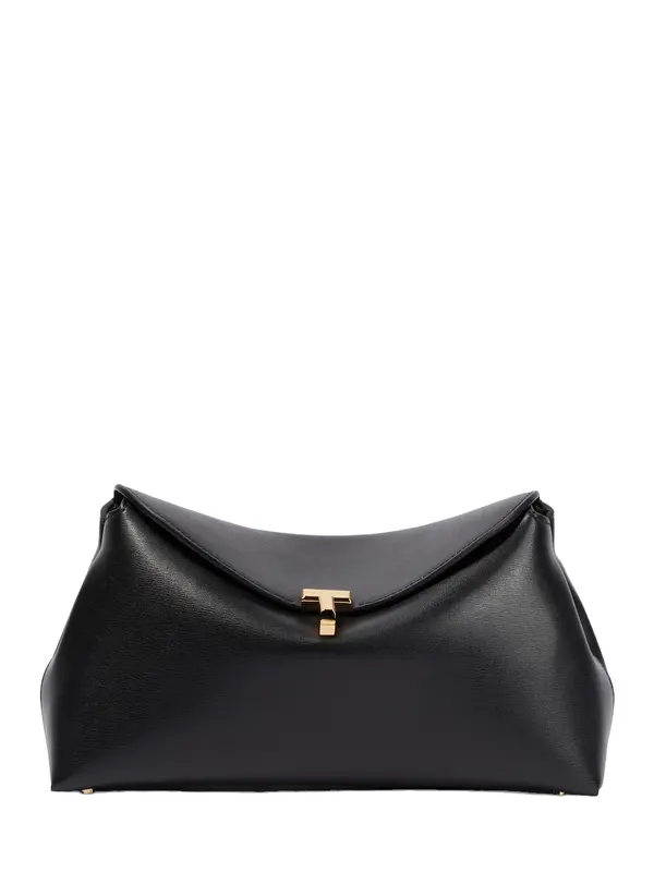 TOTEME T-lock Small Clutch - Black