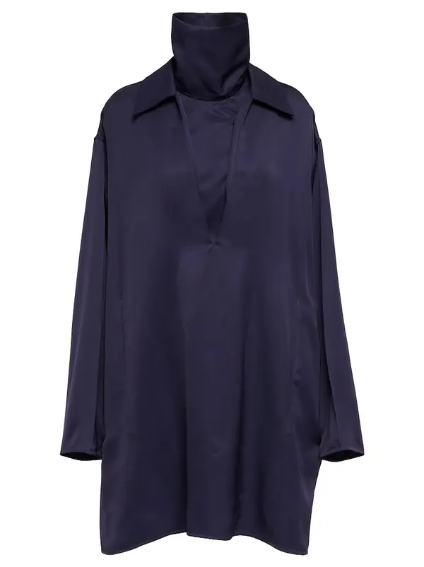 JIL SANDER High-neck Mini Dress - Blue