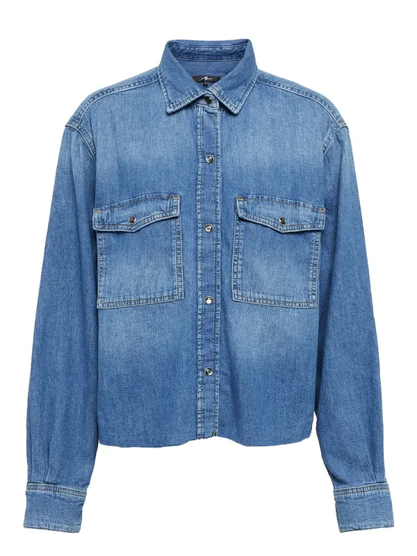 7 For All Mankind Eve Denim Shirt - Blue