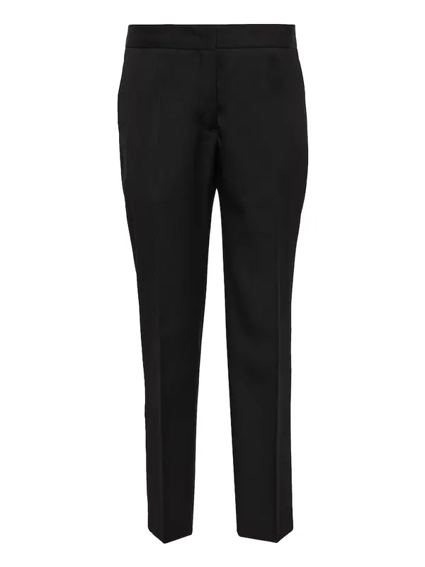 JIL SANDER Tailored Straight Wool Pants - Black