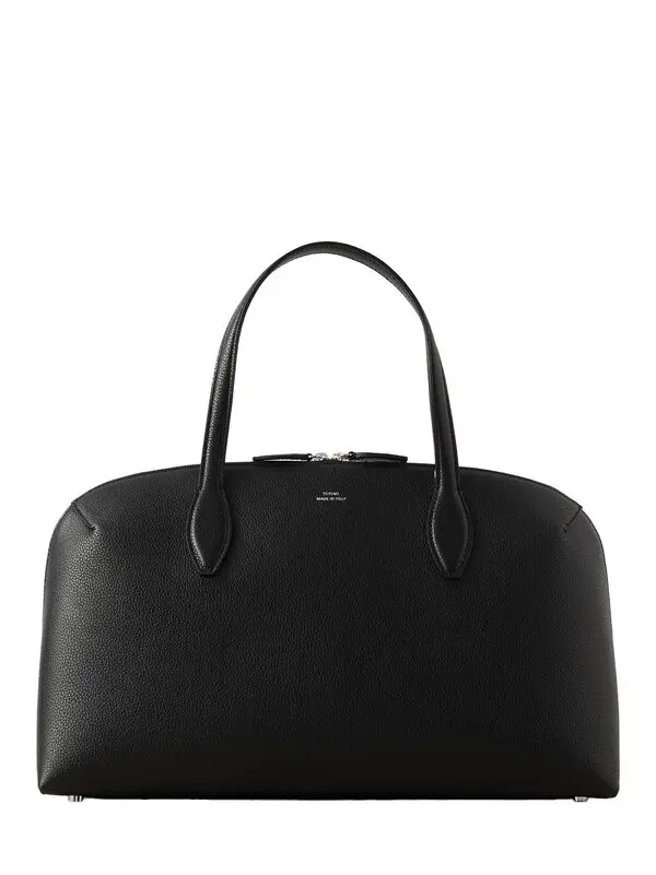 TOTEME Textured-leather Tote - Black
