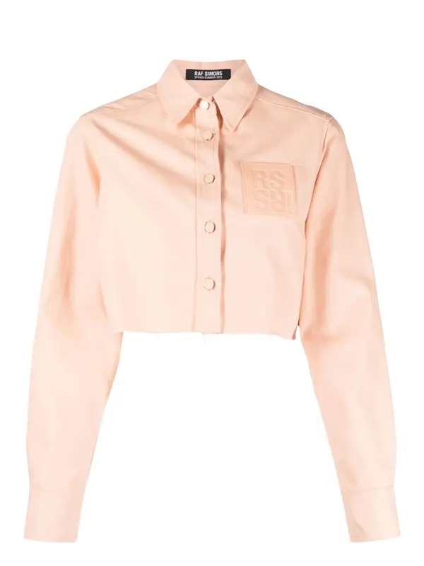 Raf Simons Logo-patch Cropped Jacket - Pink
