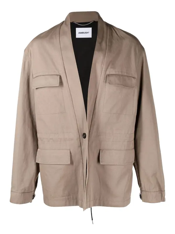 AMBUSH Drawstring V-neck Jacket - Brown