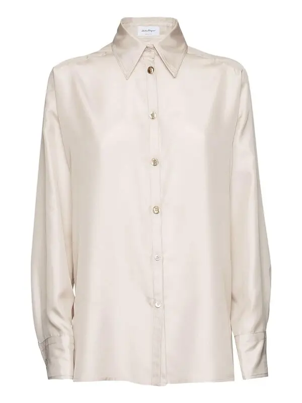 FERRAGAMO Technical Satin Shirt - White
