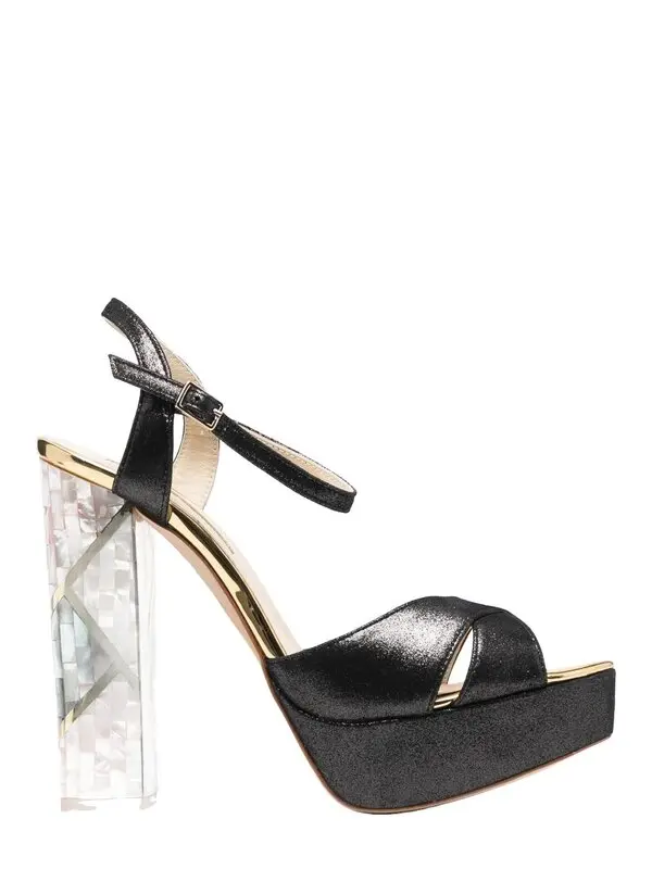 FREYA ROSE Cher Noir Calf-suede Sandals - Black