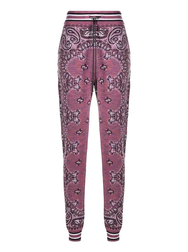 Amiri Bandana-pattern Knitted Track Pants - Purple