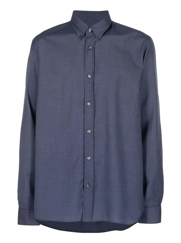 Woolrich Fine-check Virgin Wool Shirt - Blue
