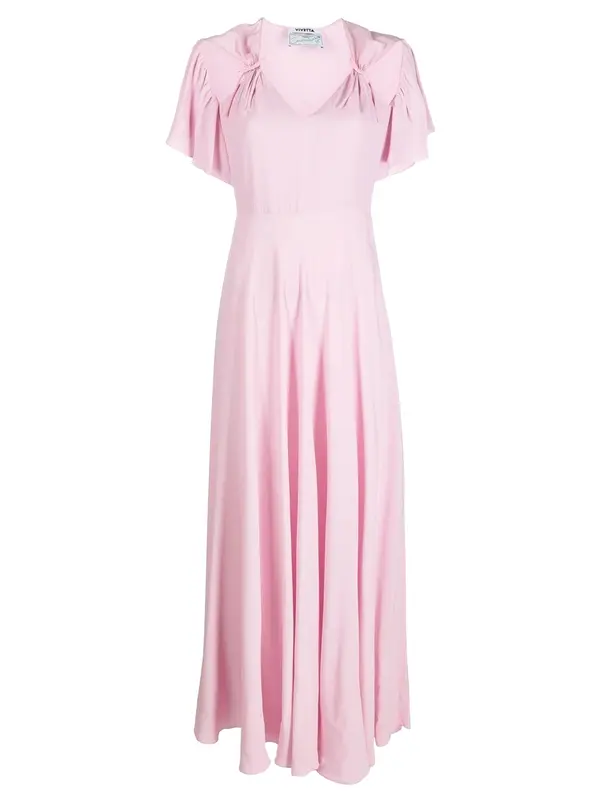 Vivetta Ruched Cut-out Maxi Dress - Pink