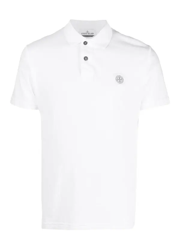 Stone Island Compass-patch Polo Shirt - White
