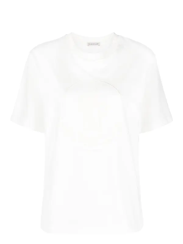 Moncler Logo-embroidered T-shirt - White