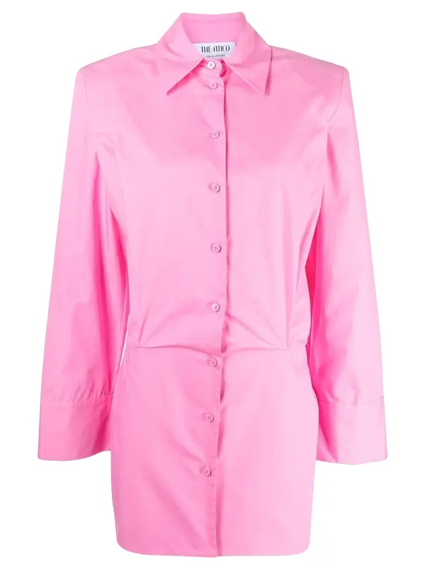 Attico Margot Mini Shirtdress - Pink