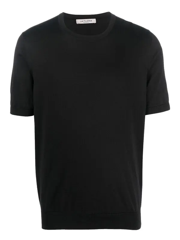 FILERIA Short-sleeved Cotton Jumper - Black