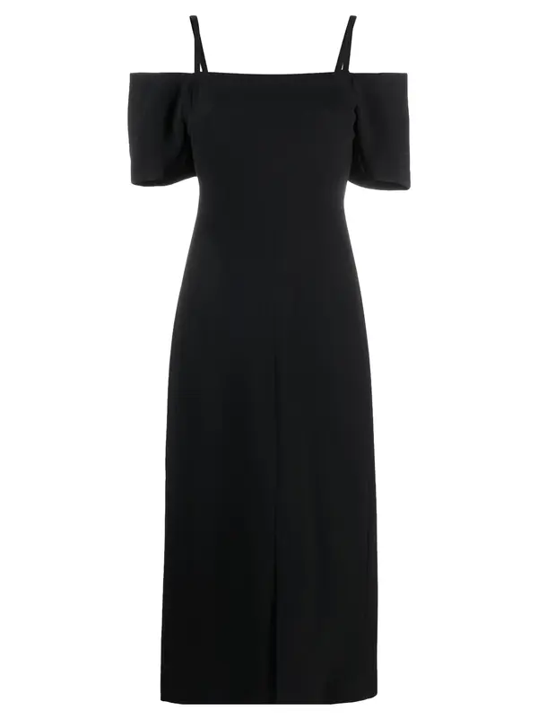 Victoria Beckham Off-shoulder Midi Dress - Black