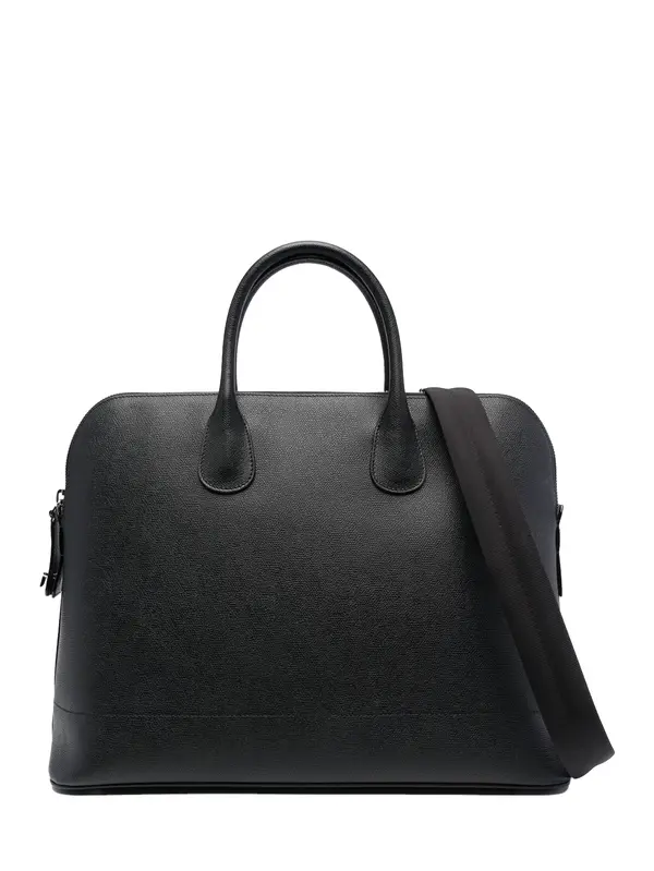 VALEXTRA Leather Tote Bag - Black