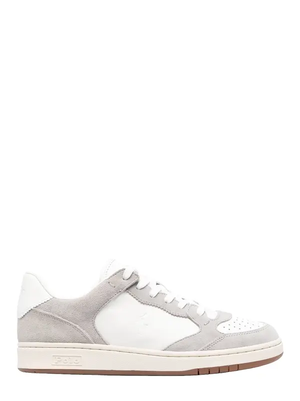 Polo Ralph Lauren Court Leather-suede Sneakers - White