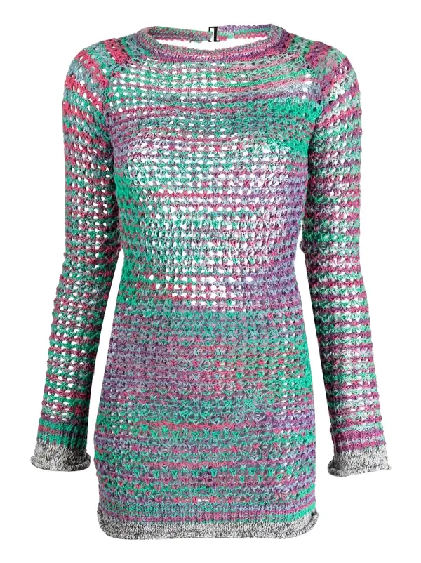 Attico Openwork Knit Minidress - Purple
