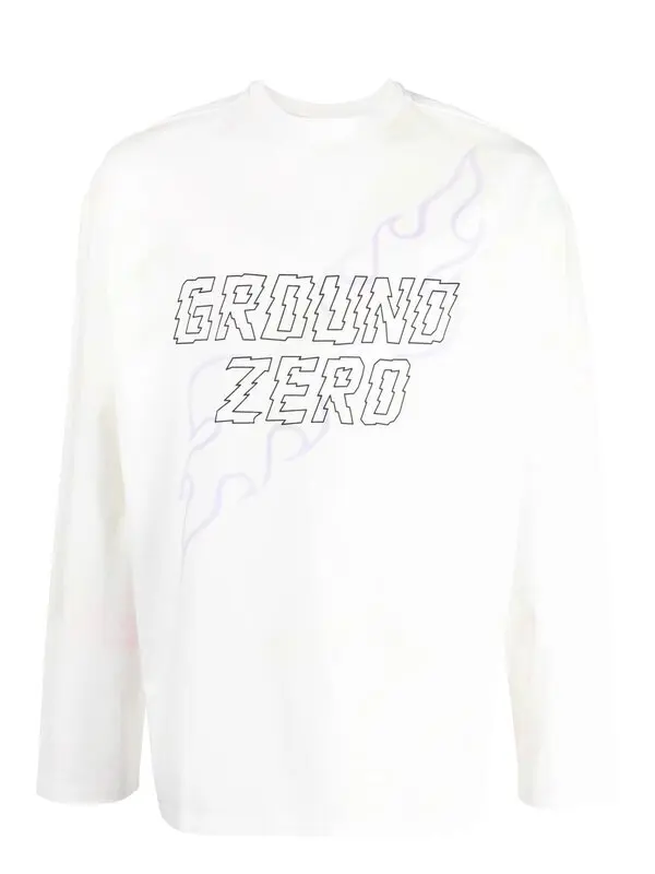 GROUND ZERO Graphic-print Long-sleeved T-shirt - White