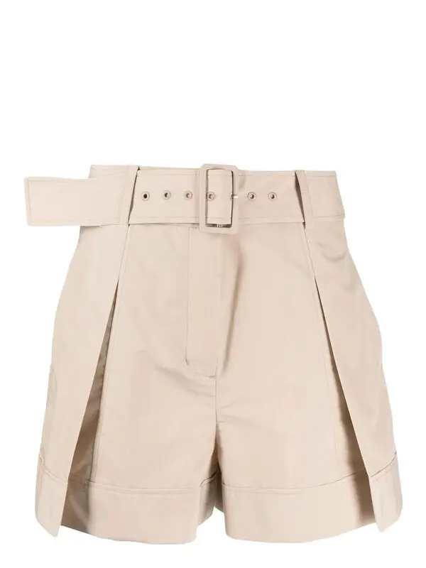 3.1 Phillip Lim Pleated Belted Shorts - Neutrals